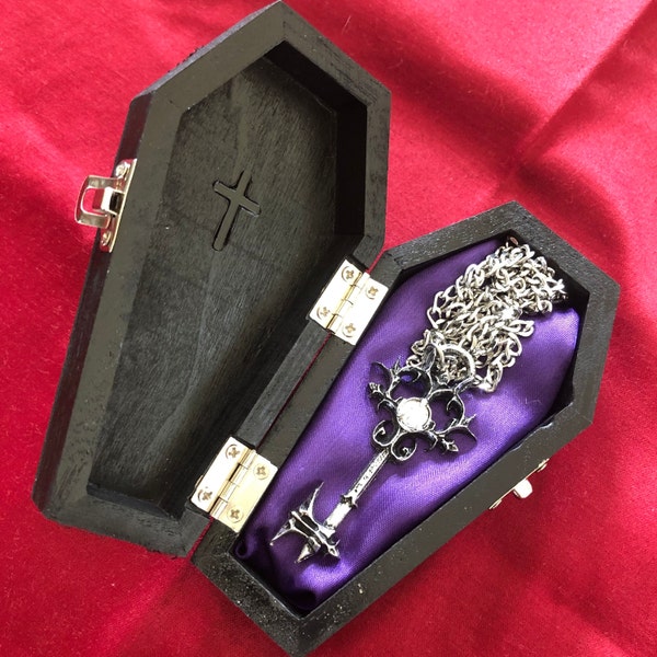 Gothic Key Pendant With Swarovski Crystal - Etsy