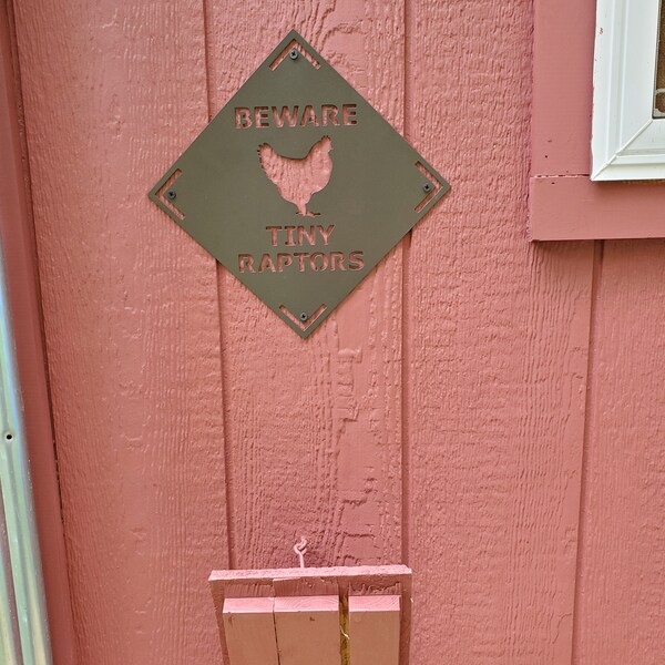 Beware - Tiny Raptors - 18" Wide X 18" Tall (standard) Plasma Cut Metal ...