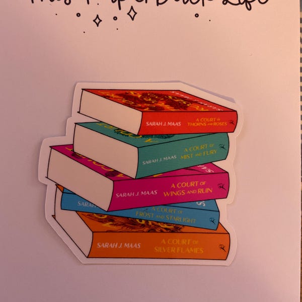 ACOTAR Book Stack Sticker | Sarah J Maas Book Stack Sticker | ACOMAF ...