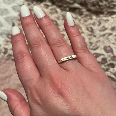 Custom Signet Ring Name Ring Stackable Bar Ring Minimalist Ring ...