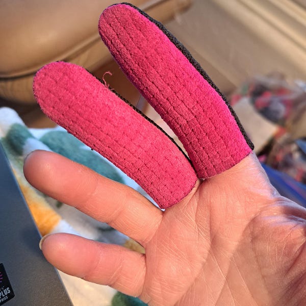 Professional Mens Red Leather Finger Protectors . Leathercraft Thimble ...