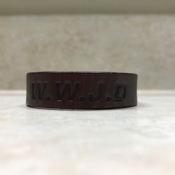 W.W.J.D Snap Leather Bracelet - Etsy