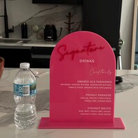 Triple Sign Cocktail Drinks Menu Printed Drinks Menu, Modern Arch ...