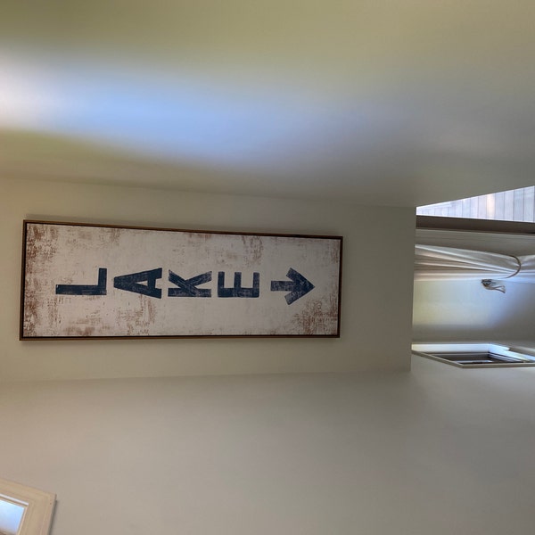 Rustic Lake Arrow Sign | Lake House Sign | Beach House Decor | Rustic ...