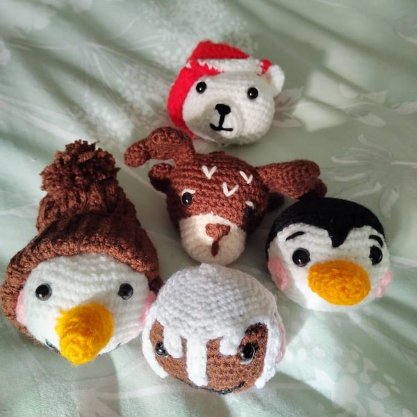 Crochet Christmas Decoration Snowman, Gingerbread Man, Penguin ...