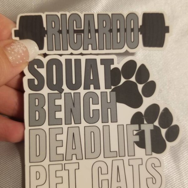 Squat Bench Deadlift Pet Cats Sticker, Powerlifting Sticker, Gym ...