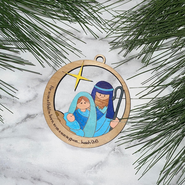 Nativity Ornament, Laser Cut Nativity, Laser Cut File, Glowforge ...