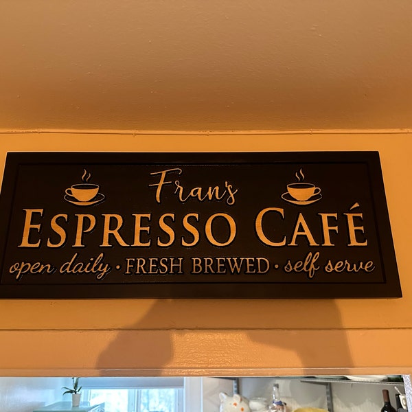 Personalized Coffee Bar Sign Custom Coffee Name Sign Home Kitchen Decor ...