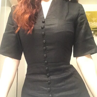 Crossed Back Linen Dress MISA, Summer Dress, Women Linen Clothing ...