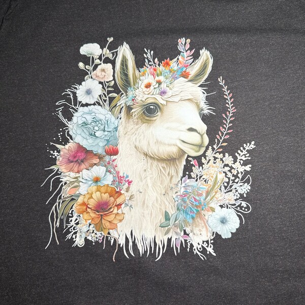 Llama Watercolor Clipart Farm Llama Spring Flowers PNG Commercial Use ...