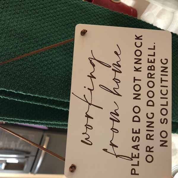 Working From Home Sign, Do Not Disturb Sign, Do Not Ring Doorbell, Do ...