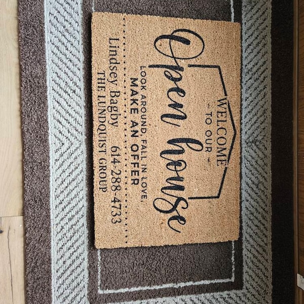 Open House Doormat: Realtor Client Gift, Custom Welcome Mat - Etsy