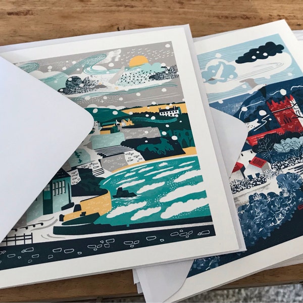 Original Art Print of Scarborough - A4 or A3 Printed on Quality 250gsm ...