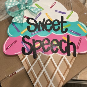 Personalized Colorful Ice Cream Door Hanger Made to Order - Etsy