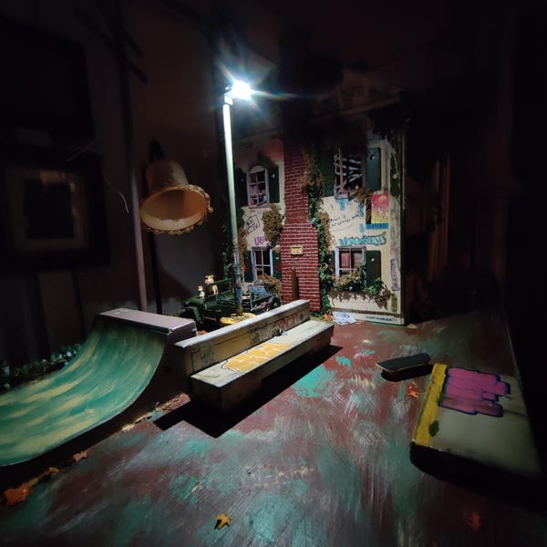 12 Cement Fingerboard Park Bench / Ledge With Graffiti / Weathering ...