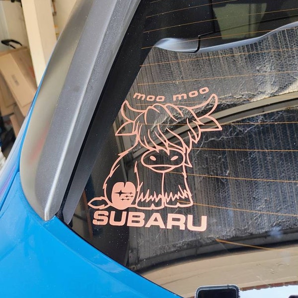 Subie Moo Moo Moobaru Cow Face Car Decal Subaru Moo'vement Movement ...