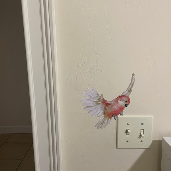 Pink Birds Wall Decals, Fabric Decal, Nursery, Watercolor Birds ...