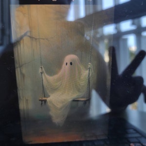 Wall Flower Ghost Poster, Sheeted Ghost Art Print, Cute Little Ghost ...