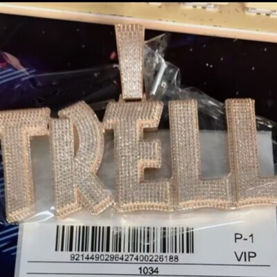 Custom Icy Baguettes Nameplate Necklace Cuban Chain CUSTOM Name ...