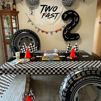 Two Fast Birthday Backdrop, Two Fast Birthday Banner, Race Car Birthday ...