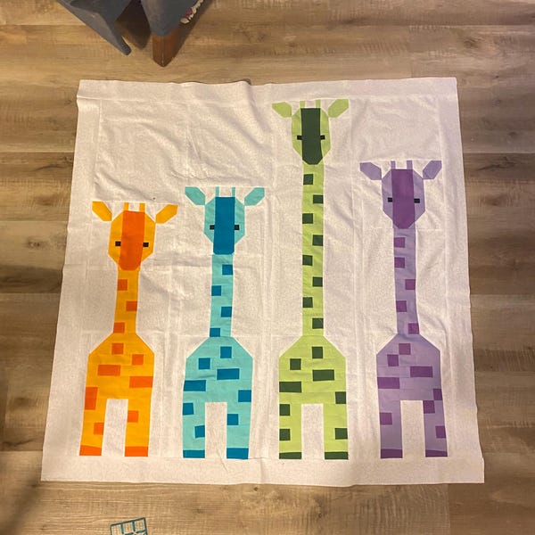 Giraffes in a Row Quilt Pattern, PDF Instant Download Modern Patchwork ...