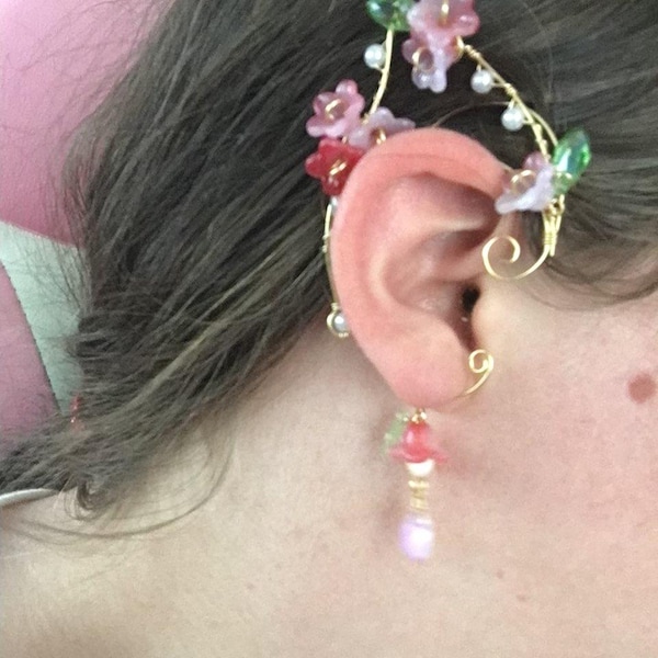 Garden Faerie | Flower Ear Cuff - Fairy Ears - Elf Ears - Gold Elf Ear ...