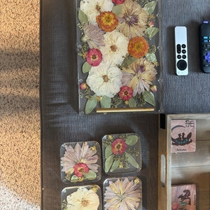 3D Resin Rectangle and Square Blocks Wedding Floral Preservation Bridal ...