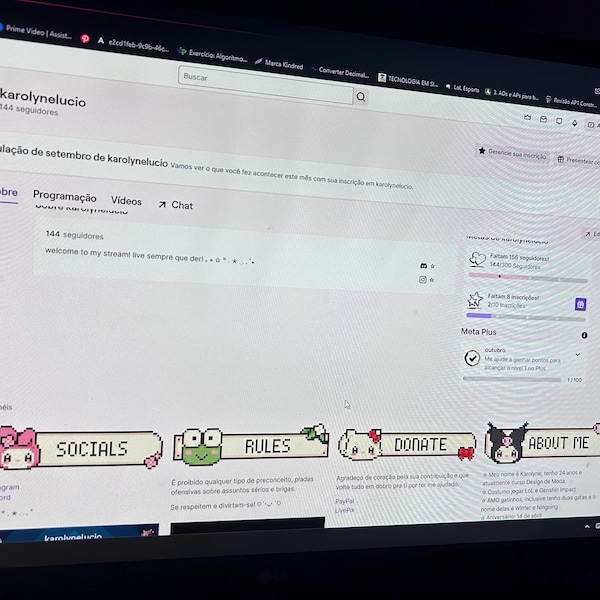 BIG SET Kawaii Character Panels | Pixel Twitch Channel Panels ...