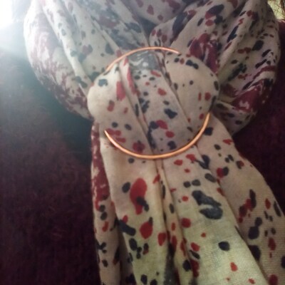 Large Scarf Ring Hammered Copper Scarf Slide Buckle. Hand - Etsy UK