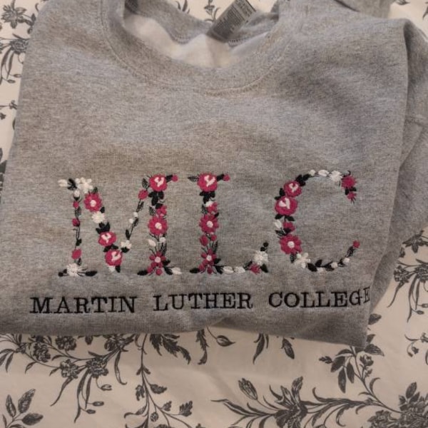 CUSTOM Floral Embroidered Crewneck Sweatshirt, Hoodie, College Crew ...
