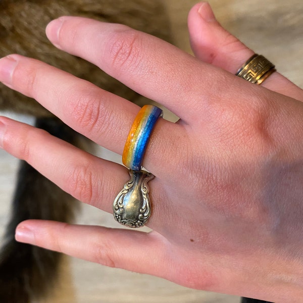 Aroace Ring - Aroace Pride Ring - Aroace Jewelry - Aroace Sunset Pride ...