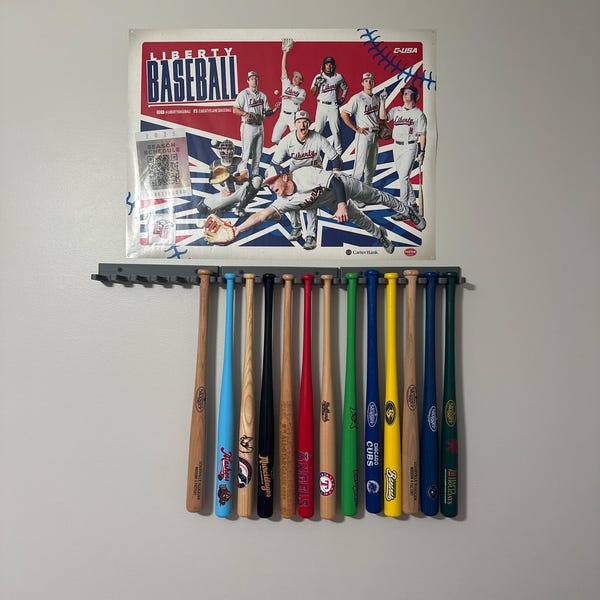 Mini Baseball Bat Rack Holder, Short - Display (2) Miniature Souvenir ...