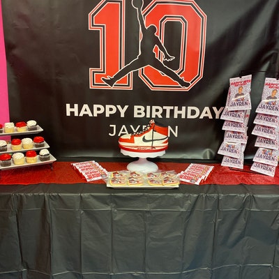 BASKETBALL Birthday Party Backdrop Basketball Birthday Party Background ...