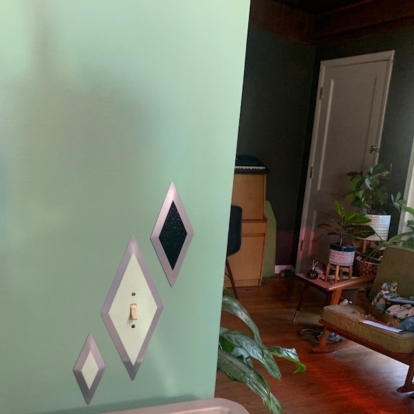 Diamundo Painted Deluxe Atomic Mid Century Diamond Light Switch Outlet ...