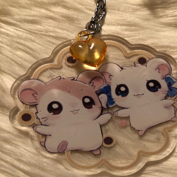 Hamigos! Hamtaro & Bijou Keychain | Cute and Colorful Cartoon Acrylic ...