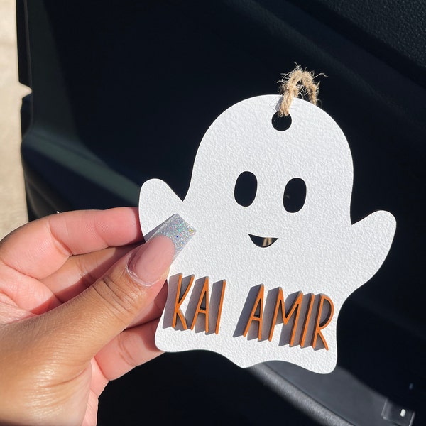 Personalized Halloween Basket Tag: Spooky Ghost Name Tag - Etsy