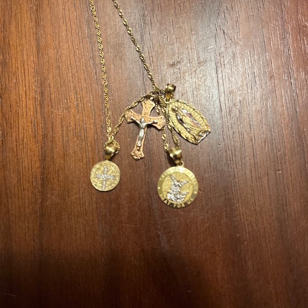 10k Solid Gold Saint Michael Pendant: Protection Jewelry Gift - Etsy