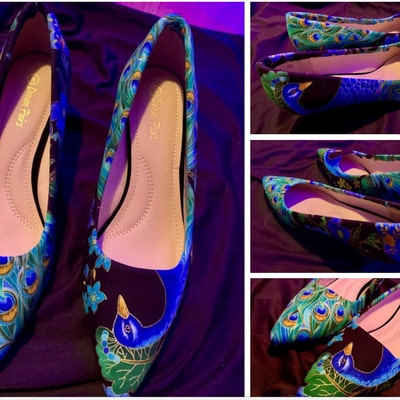 Cocky Peacock Shoes Bird Heels Animal Flats Holiday Gifts - Etsy
