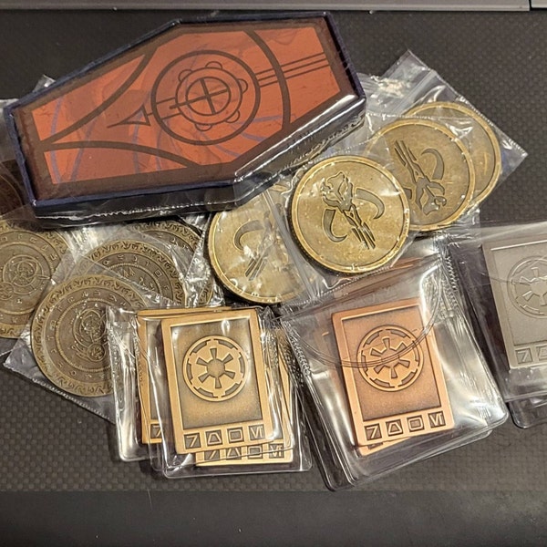 Deluxe Sabacc Core Worlds Set Solid Metal Sabacc Gaming Tokens star ...