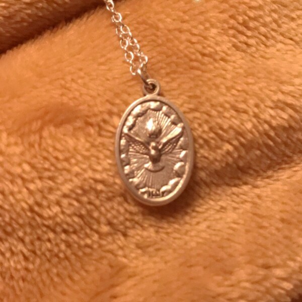 Holy Spirit Necklace. Catholic Necklace. Holy Spirit Medal Necklace ...