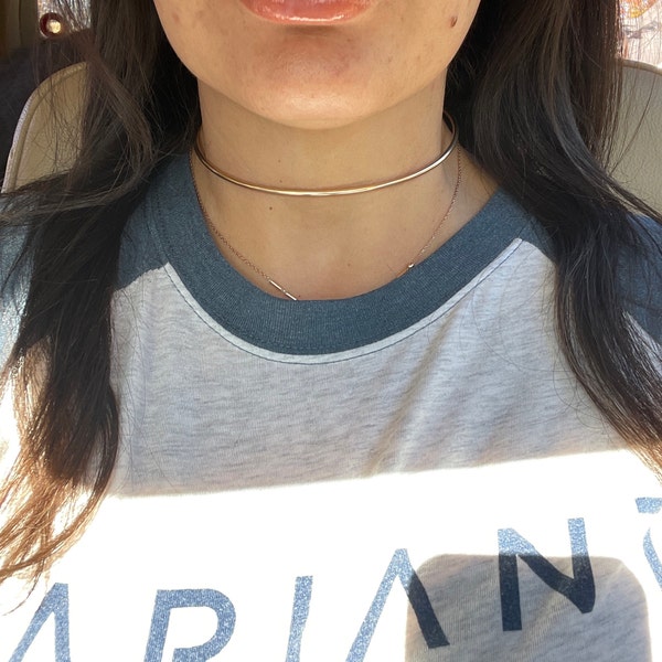 Gold Neck Cuff, Neck Collar, Open Neck Choker, Gold Metal Choker ...