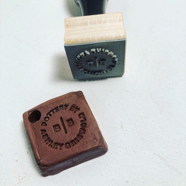Personalized Pottery Stamp With Name and Initials, Potter's Signature ...