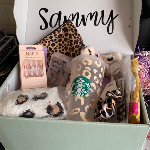 PERSONALISED LEOPARD PRINT Hamper |starbucks | Cheetah Print | Luxury ...