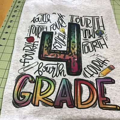 Back to School, Fourth Grade Leopard Clipart, PNG File for Sublimation ...