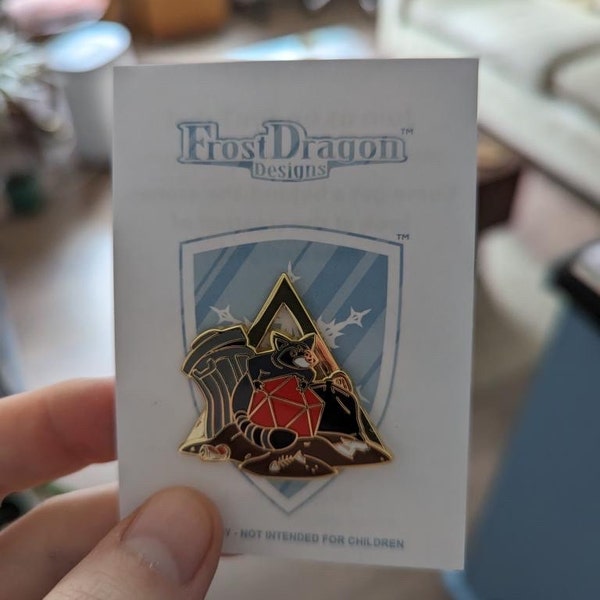 Raccoon With D20 Pin - Trash Rolls RPG Pin - Hard Enamel Pin - Etsy
