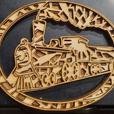 3D Train SVG DXF 4 Layer Locomotive Svg 3D Shadow Box Svg Layered ...