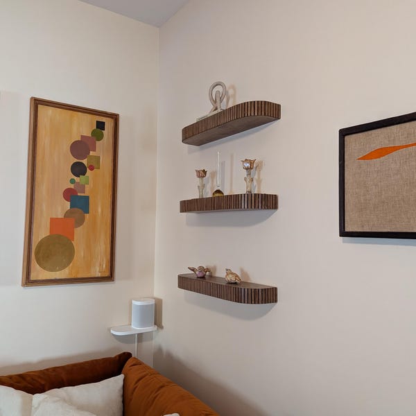 Custom Rounded Fluted Floating Shelf - Etsy