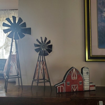 Metal Windmill Tower Set-handmade Free Standing Windmill Towers-rustic ...