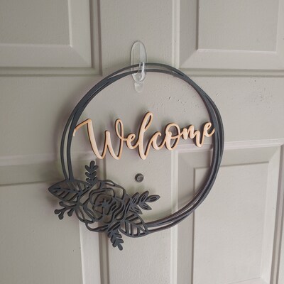 Circle Welcome Floral Sign/housewarming Gift/3d Laser Cut Welcome ...