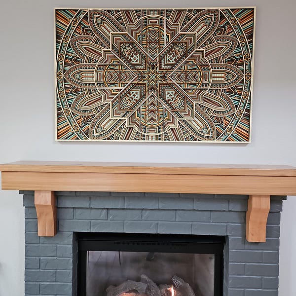 STEREOWOOD Blissful Wings Multi-layer Wall Art, Large Geometric Wood ...
